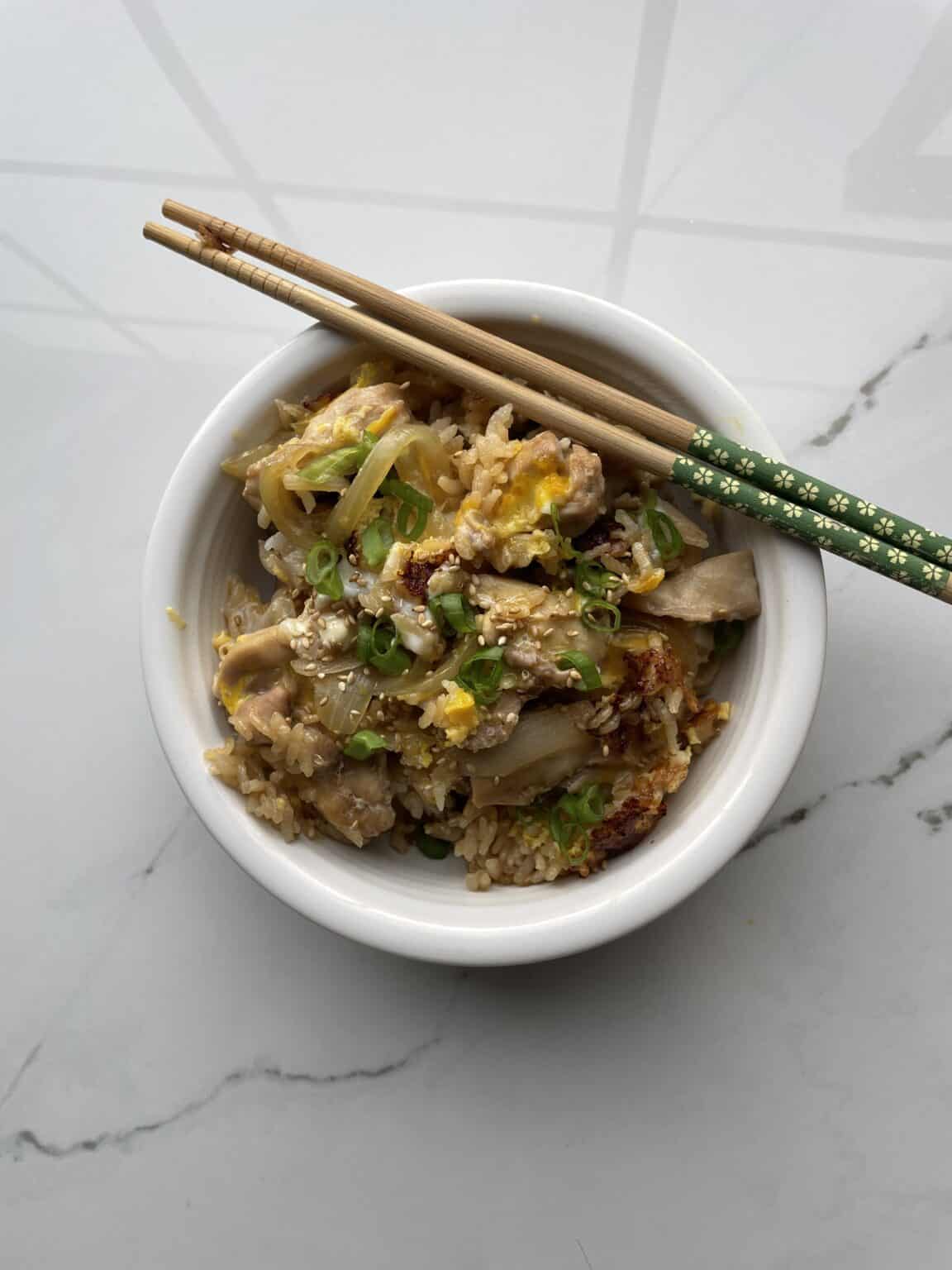 Oyakodon (親子丼) in a Rice Cooker - Kyrié the Foodié + Real Farmer Jeff